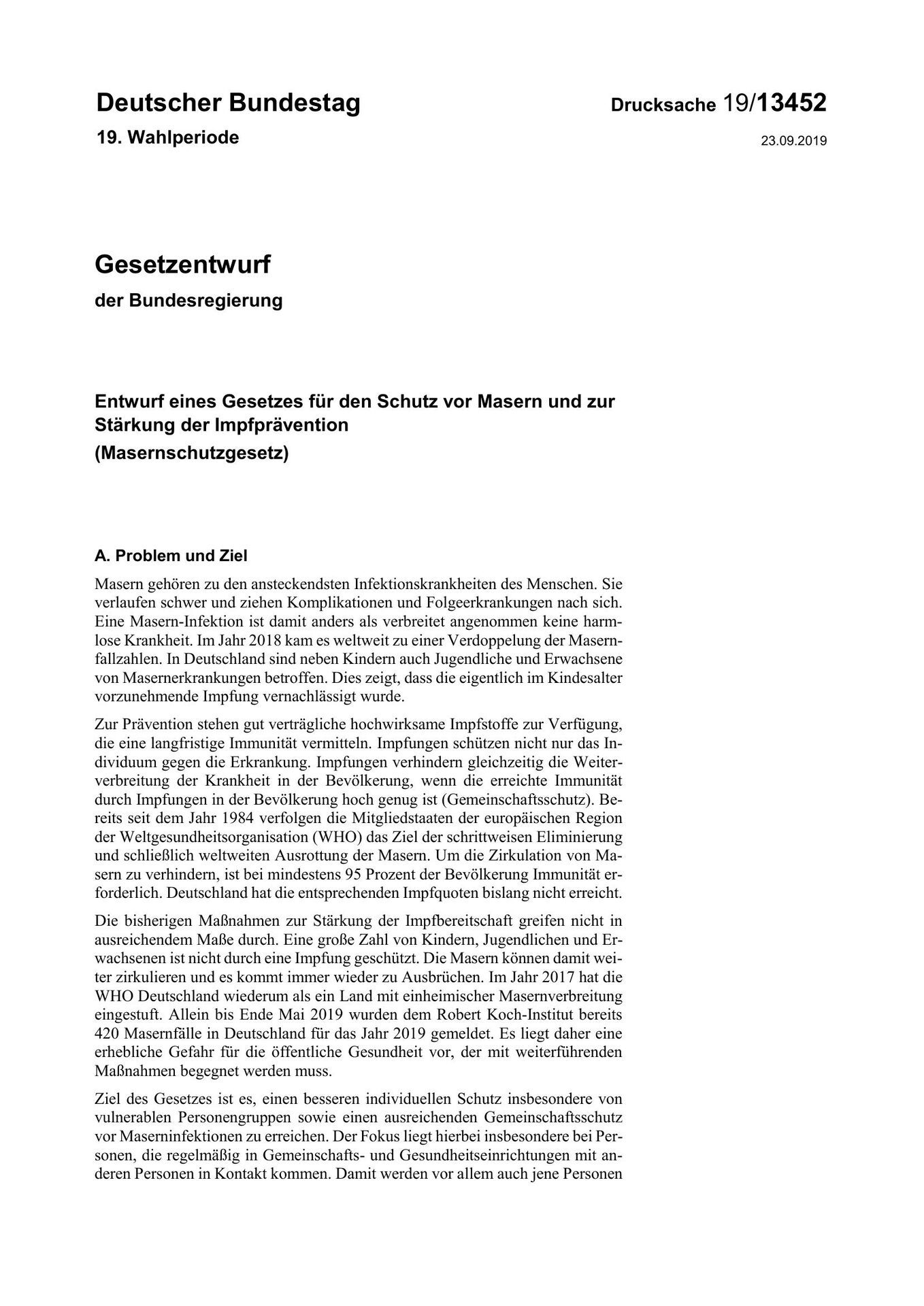Materialien zum Masernschutzgesetz