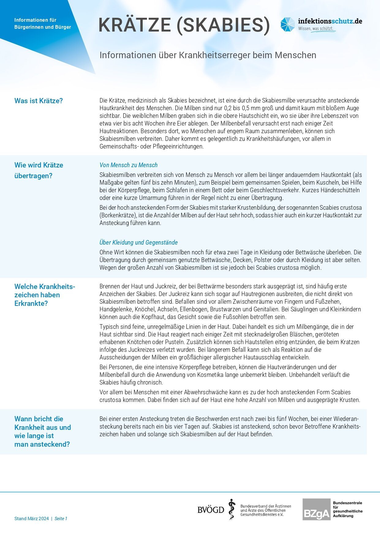 Startseite: Krätze (Skabies)